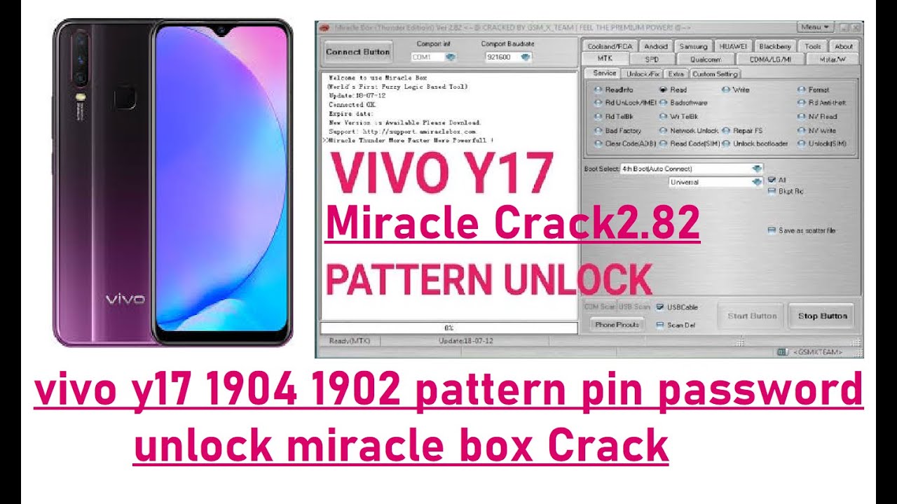 vivo y17 1904 1902 pattern pin password unlock miracle box Crack by ...