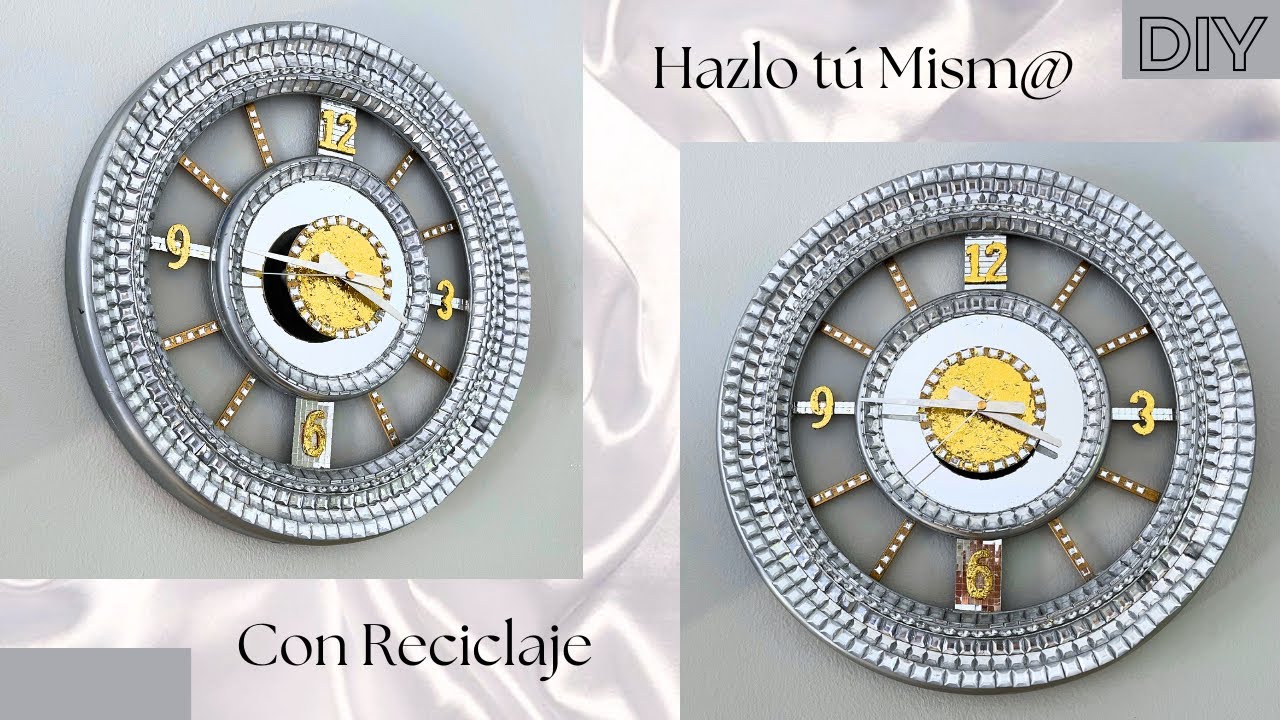 💎DIY: CÓMO HACER RELOJ ELEGANTE DE PARED CON MATERIALES RECICLADOS🌎 ...