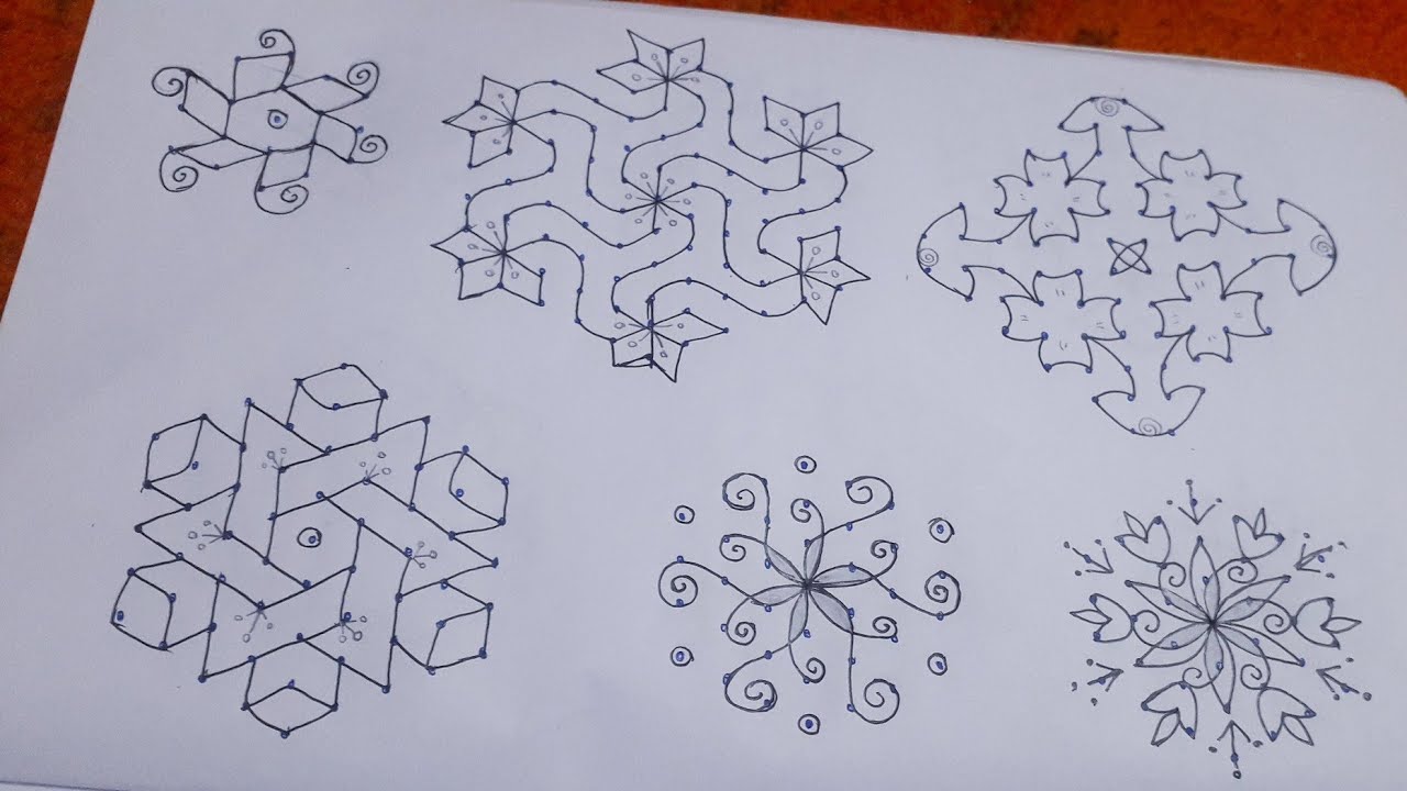 புள்ளி கோலங்கள்/Easy dot kolam for beginners/Easy dot rangoli/daily use ...
