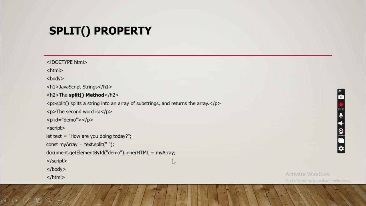 Split method | Software Development Practices | Ms. Swetha. S | Assistant Professor, CSE - YouTube