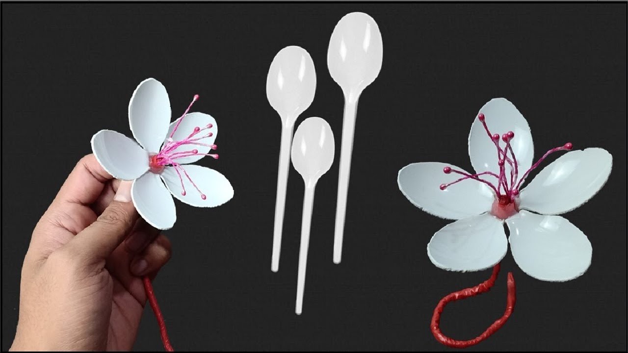 Cara Terbaru Membuat Bunga Cantik Dari Sendok Plastik - YouTube