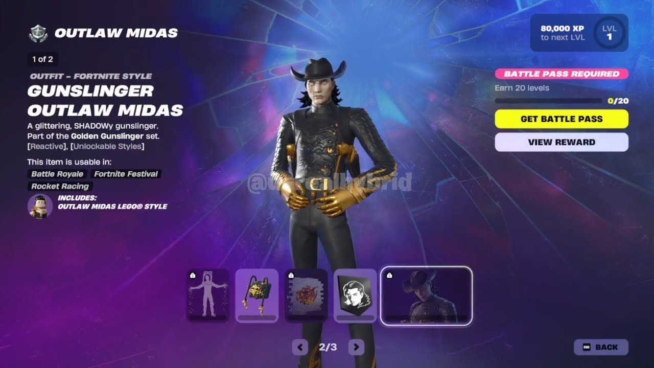 Fortnite Outlaw Midas Battle Pass | Chapter 6 Season 2 - YouTube