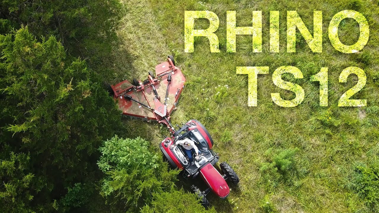 RhinoAg TS12 Flex-Wing Rotary Cutter - Show Brush Who's Boss - YouTube