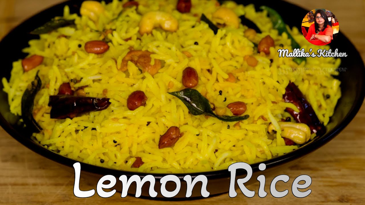 Lemon Rice | Easy Lunch Box recipe | Chithranna | Lemon Pulihora ...