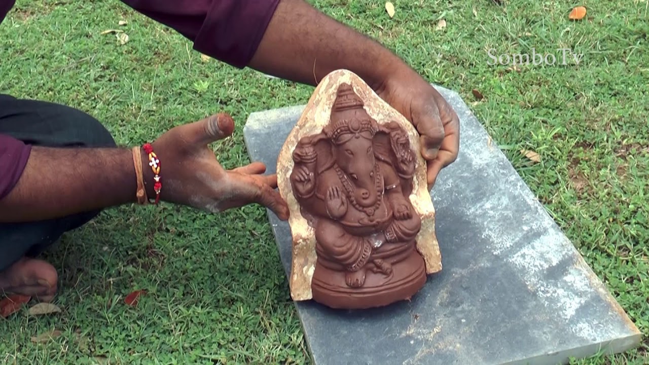 Gowri and Ganesha Making in Clay - YouTube