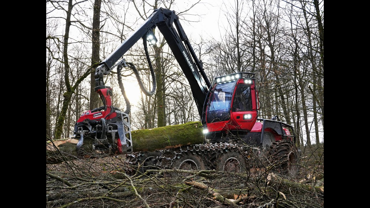 🌲4K|CabView* • Komatsu 951 & C164 • Durchforstung • HarvesterAction ...