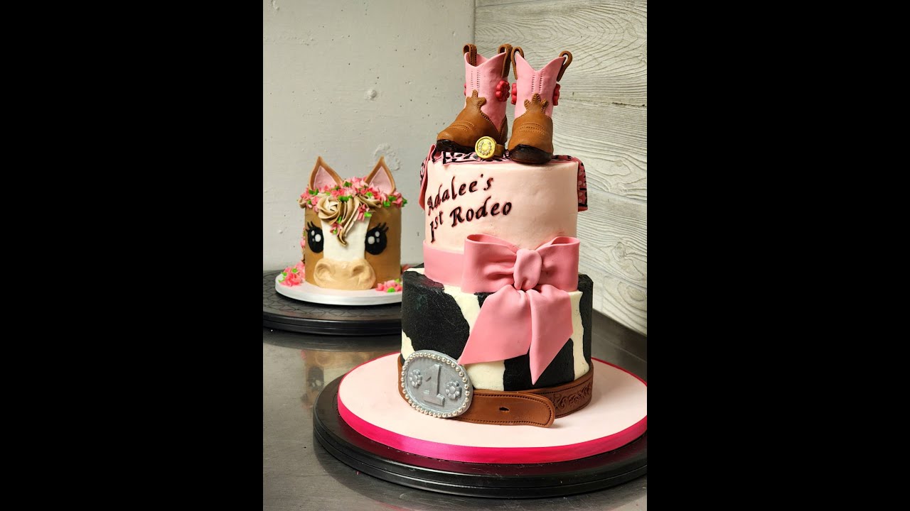 Adalee's 1st Rodeo Birthday Cake - YouTube
