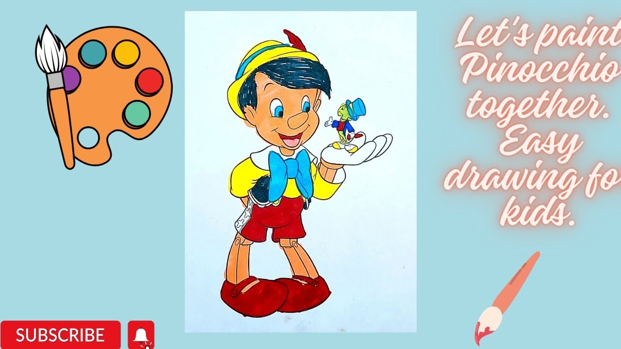 Let's paint Pinocchio together using different colors! - YouTube