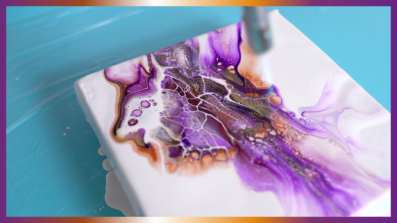 Metallics and Violet 💜 Gorgeous Cells and Lacing | Acrylic Dutch Pour ...