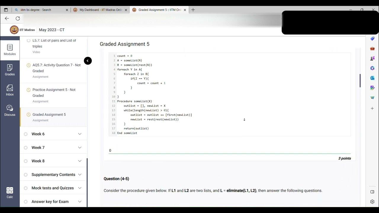 IITM BS DEGREE WEEK 5 COMPUTATIONAL THINKING 2023 SOLUTIONS - YouTube