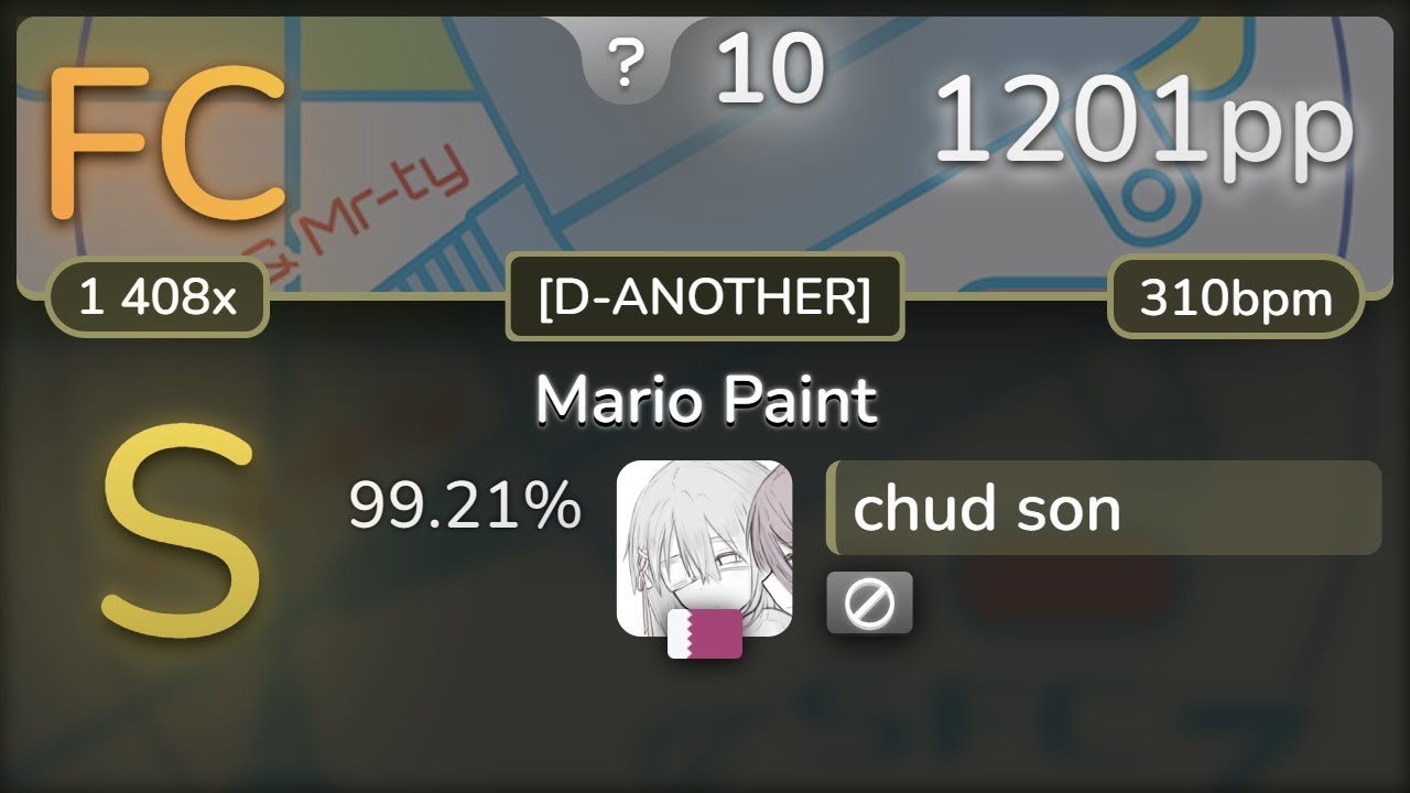 [Banned] 10.0⭐ chud son | ueotan - Mario Paint [D-ANOTHER] 99.21% FC ...