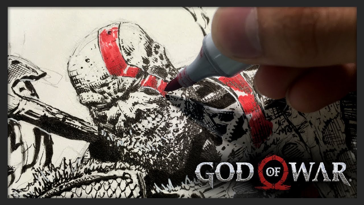 Kratos God of War Drawing (Comic Book Style) + Original Art Giveaway ...