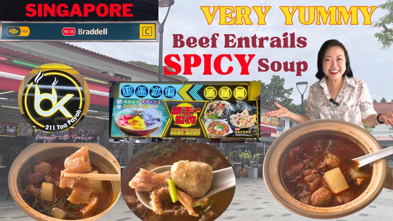MUST TRY & SUPER YUMMY SPICY Beef Entrails Charcoal Soup at Shell King ...
