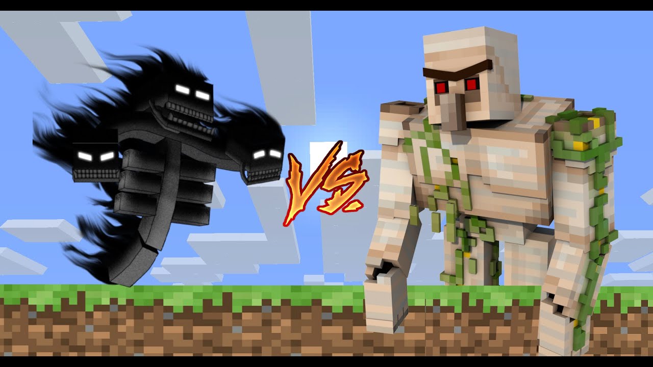 Minecraft Wither Vs Iron Golem Mob Battles Youtube