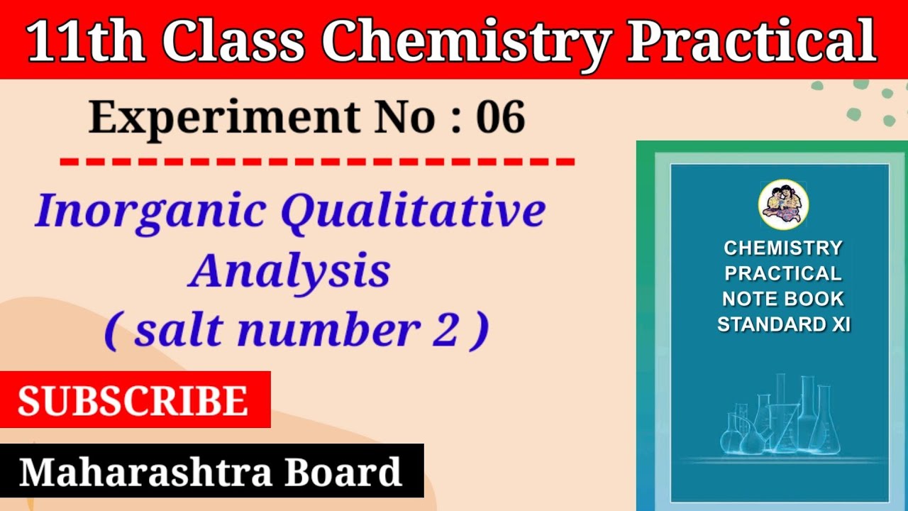 Experiment No : 06 ) Inorganic Qualitative Analysis ( Salt No . 2 ...