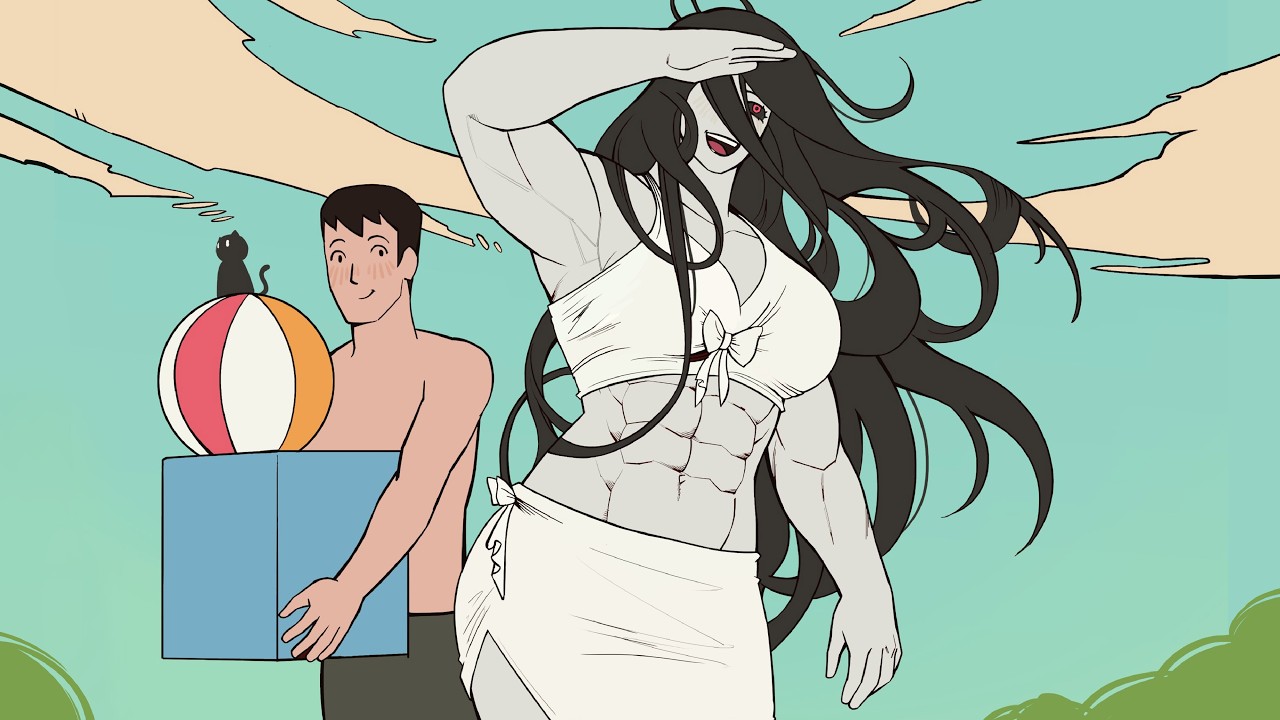 Beach Time With Buff Ghost GF | Bonny comic dub - YouTube