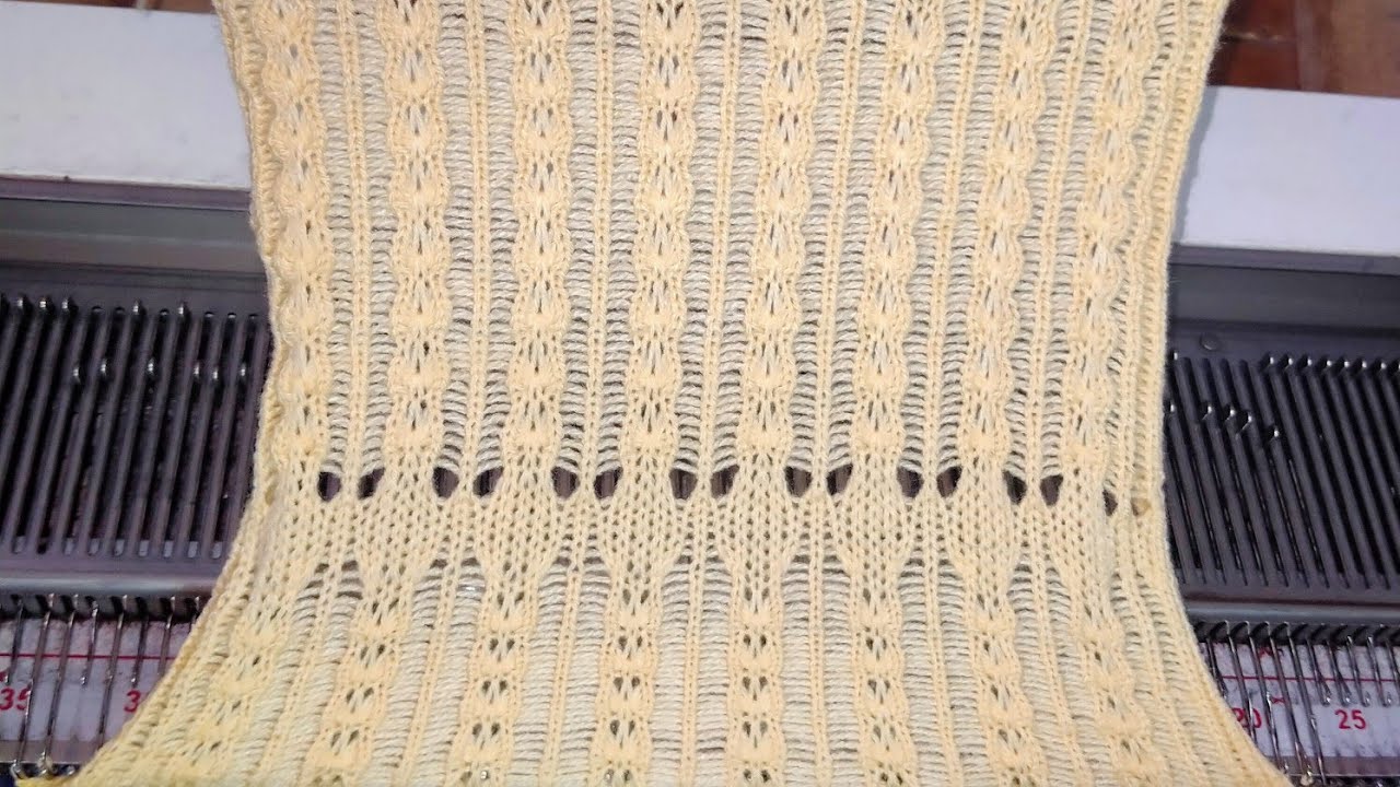 Sweater design in knitting machine//knitting a sweater design//সোয়েটার ...