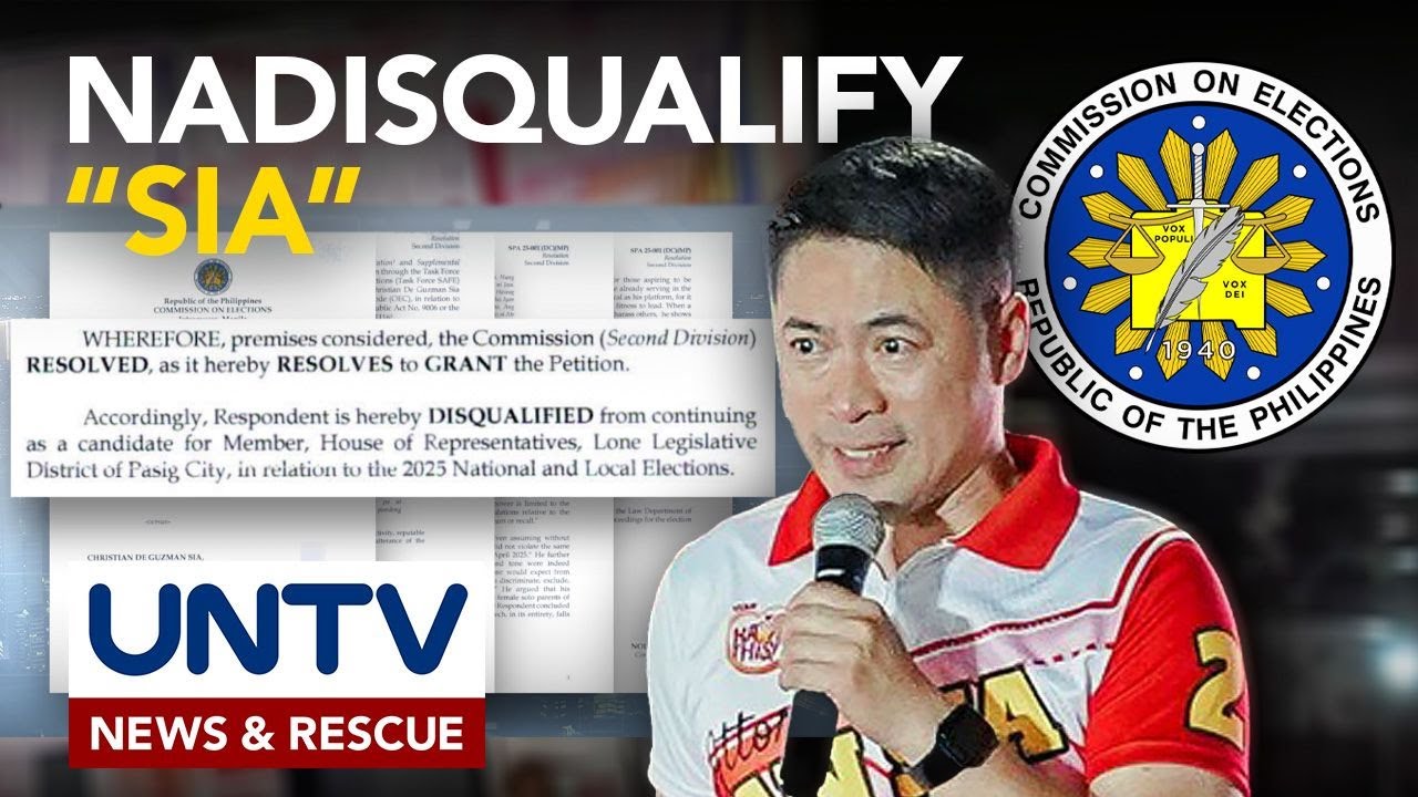 Na-disqualify na congressional candidate Atty. Christian Sia, maari ...