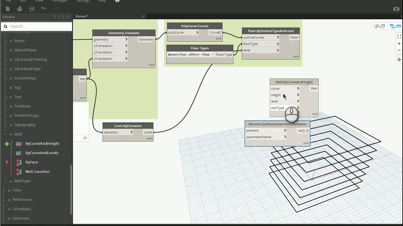 Floors, Walls, Roofs in Dynamo, Revit 7 - YouTube