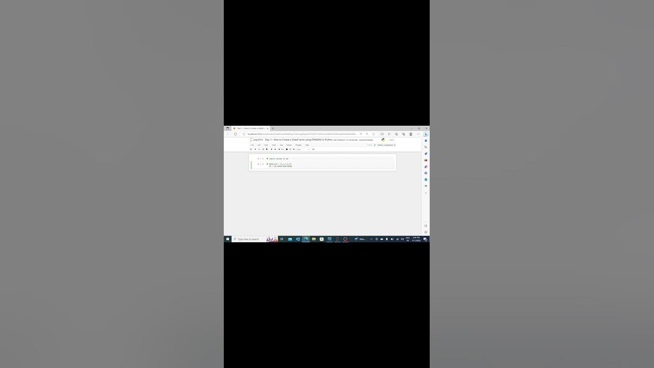 How To Create A Dataframe Using Pandas In Python Day 1 Python Tutorial Youtube 