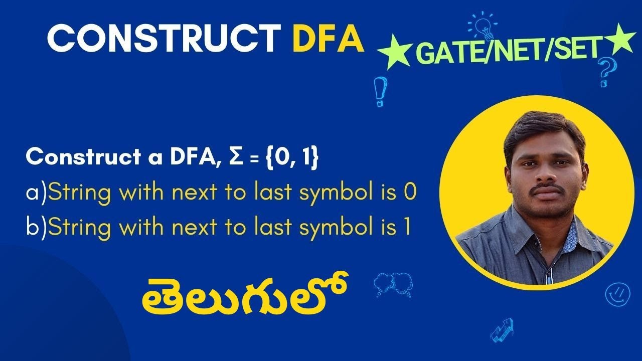 18. Construction of DFA in Telugu | DFA example 12 | TOC | FLAT | Deterministic Finite automata ...