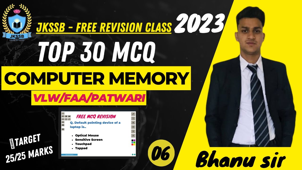Top 30 MCQs On Computer Memory For Jkssb vlw faa 2023 By Bhanu Sir top-30-mcqs-on-computer-memory-for-jkssb-vlw-faa-2023-by-bhanu-sir