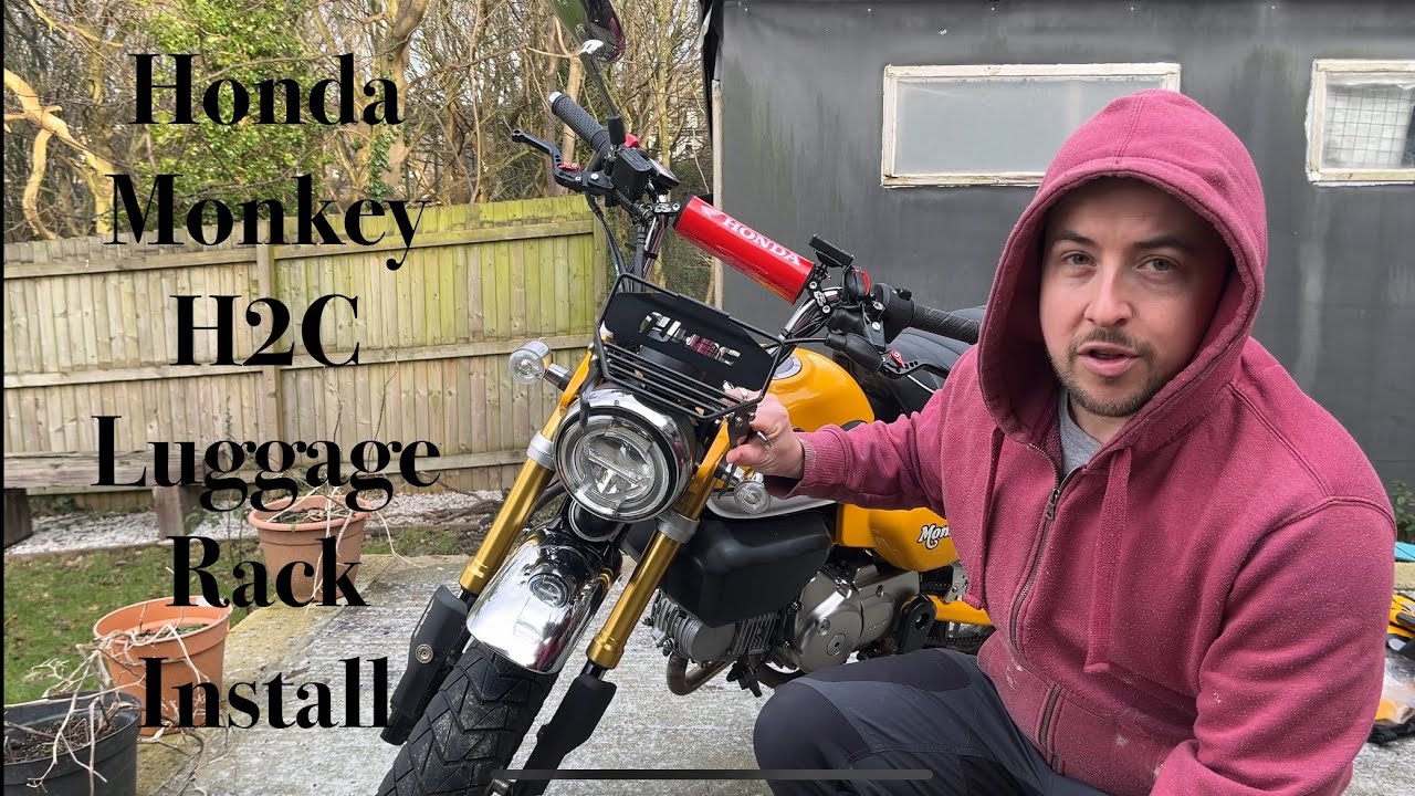 Honda Monkey - H2C Front Luggage Rack Install - YouTube