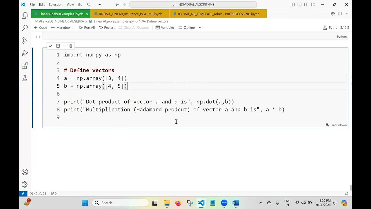 Day 22-DSIT- Scalars and Vectors (Linear Algebra Part 1) Mathematics ...
