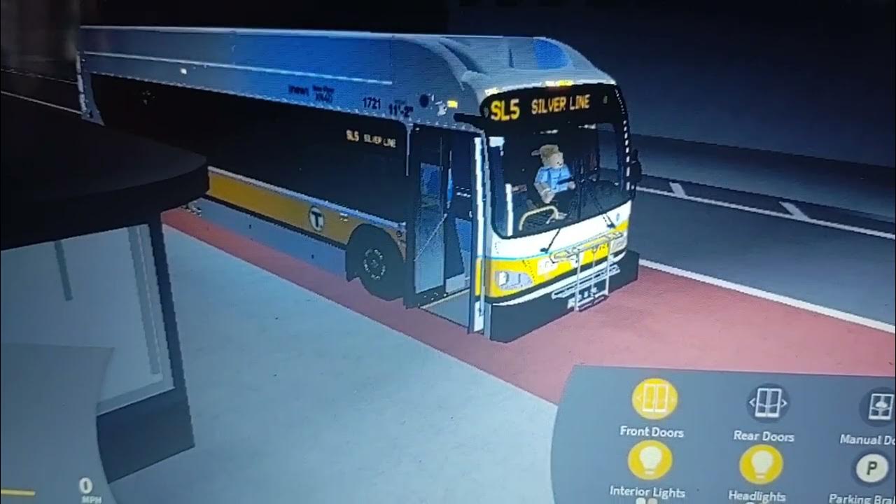 Roblox MBTA New Flyer XN40 city bus # 1721 outbound SL5 announcement - YouTube