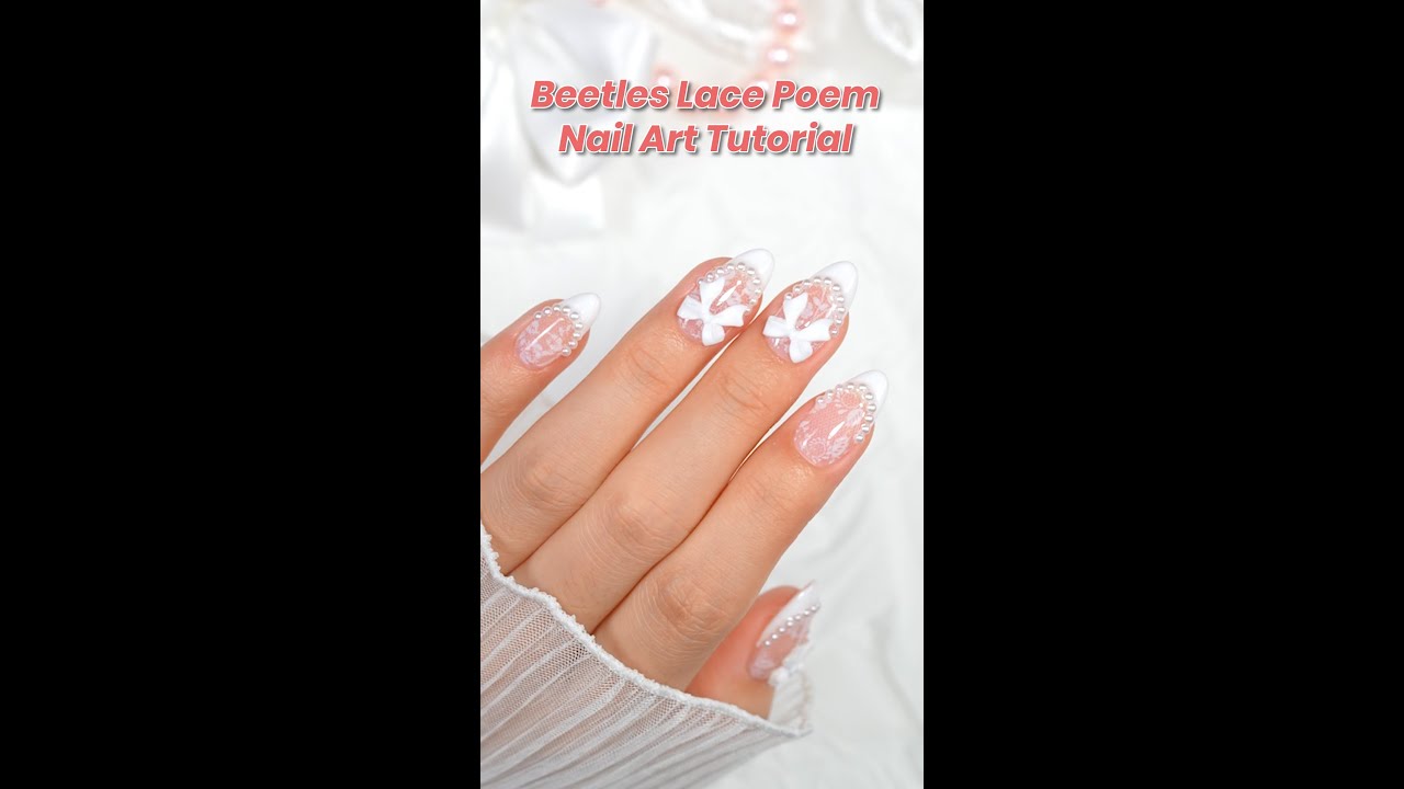 🩰Lace Poem Nail Art Tutorial💅 - YouTube