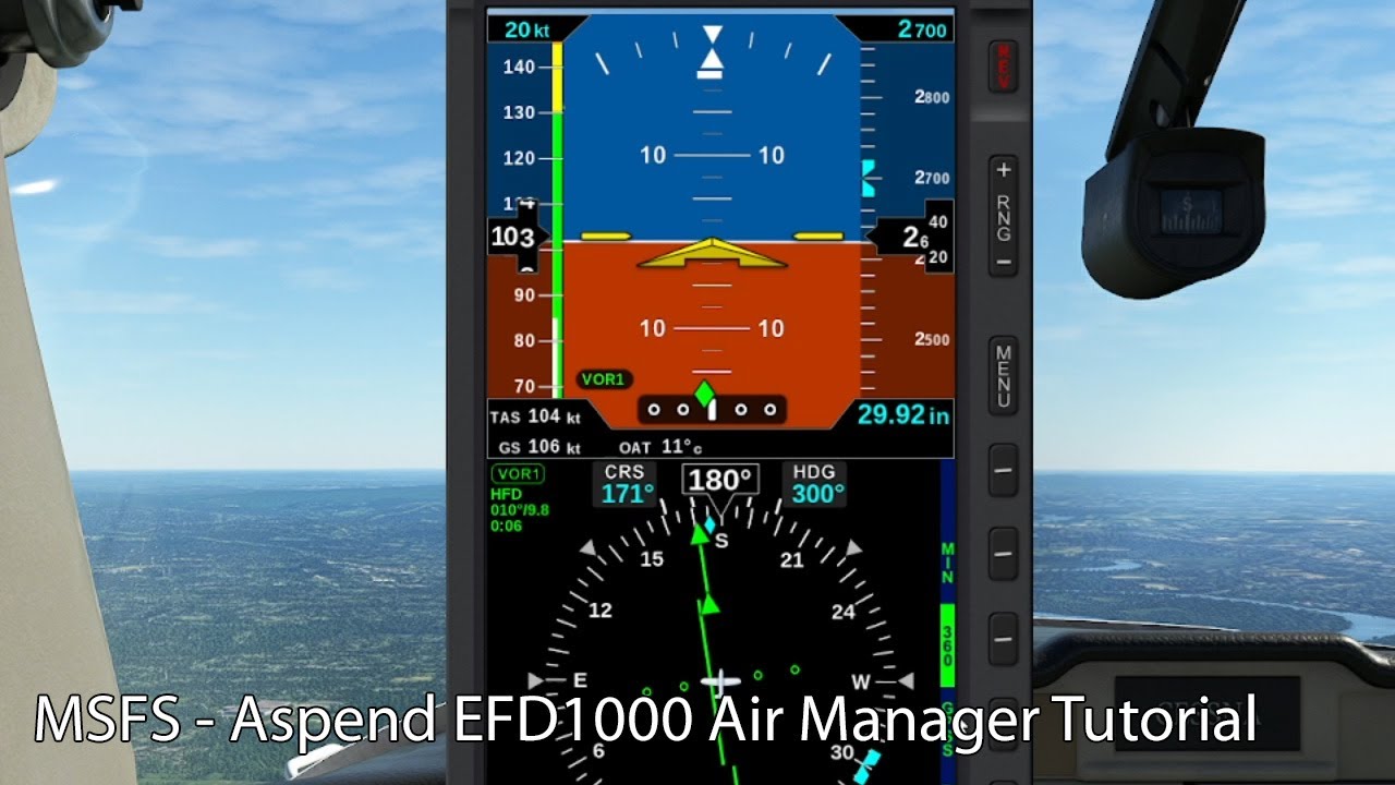 MSFS - Aspen EFD1000 Air Manager Tutorial - YouTube