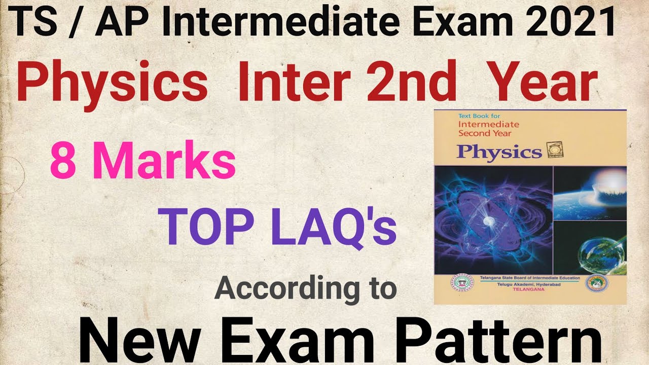 TS/AP EXAM 2021| Physics Inter 2nd Year |Top LAQ's 8 Marks|According to ...