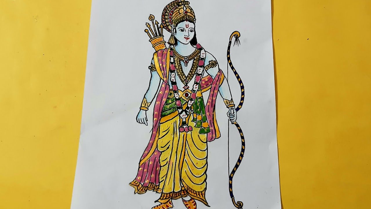 Jai Shree Ram | How to draw Lord Shree Rama | Lord Rama drawing for ...