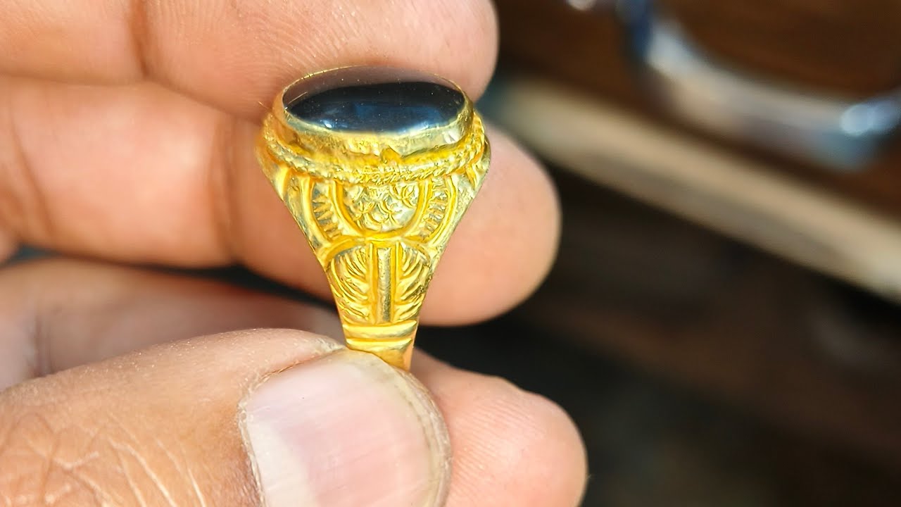 Gold ring making process by hand with stone|| how gold ring is made ...