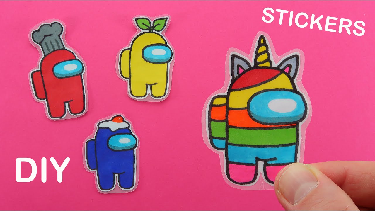How to Make Among Us Stickers Very Easy! Impostor DIY & draw. HOME MADE ...