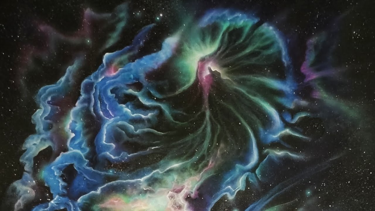 How I painted unique space nebula in Acrylics - YouTube
