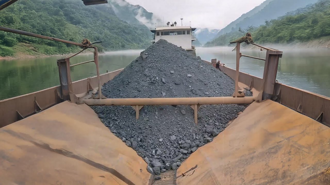 Complete process from loading to unloading the Barge. | Relaxing video ...