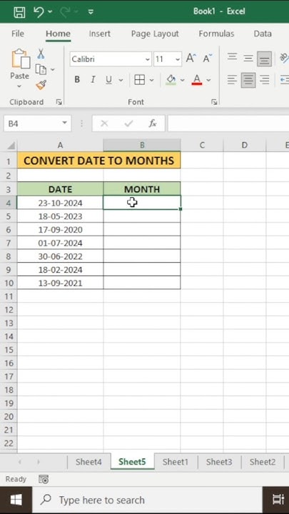 Convert date into a Month Name using Excel TEXT Function #ytshorts #excel #shortsvideo - YouTube
