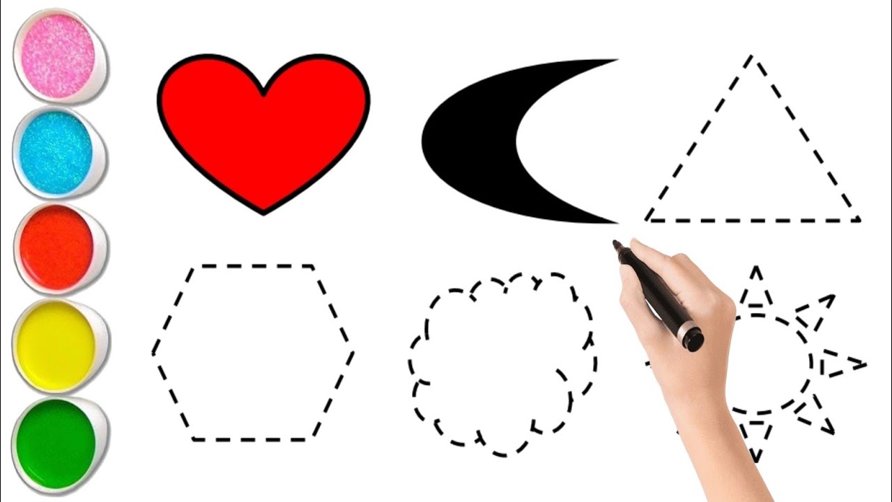 Learn new shapes drowing, colours for kid's Toddler Learning video 3d ...