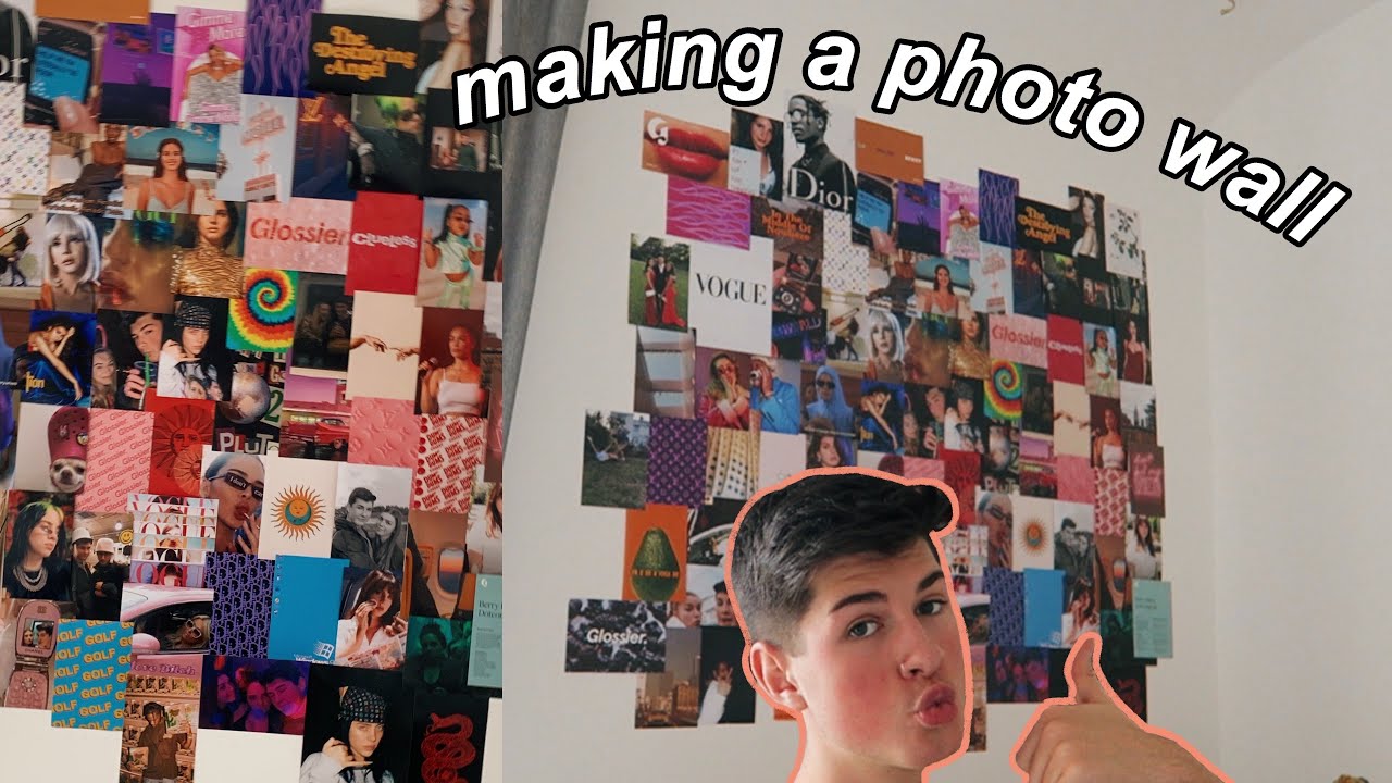 making an aesthetic photo wall (cause the uk are in lockdown) - YouTube