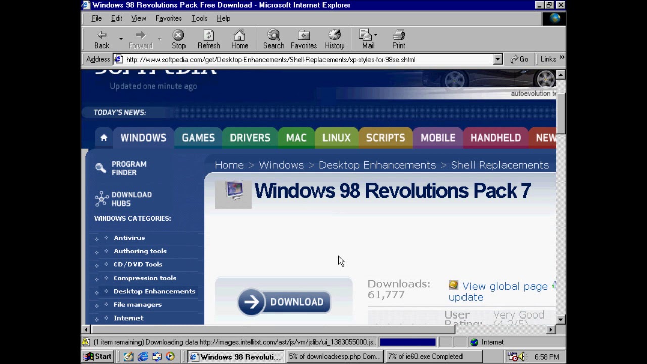 Windows 98 transformed into Windows XP - YouTube