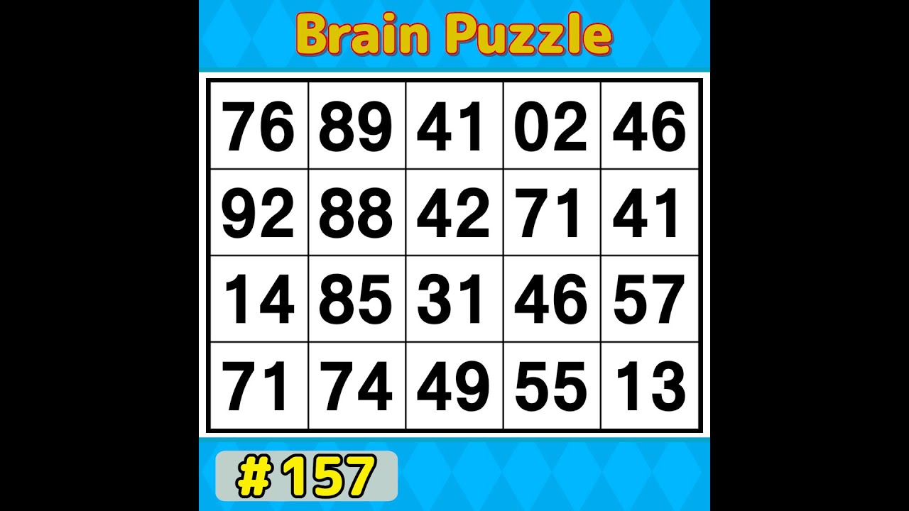 【Number Search】 Can You Find Them All? 《Brain training》 #157 - YouTube