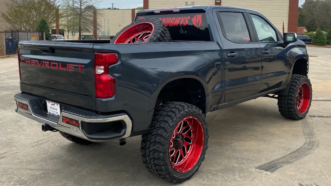 Lifted 2020 Silverado on Candy Red 24s and 37s! Off Road Edition! - YouTube