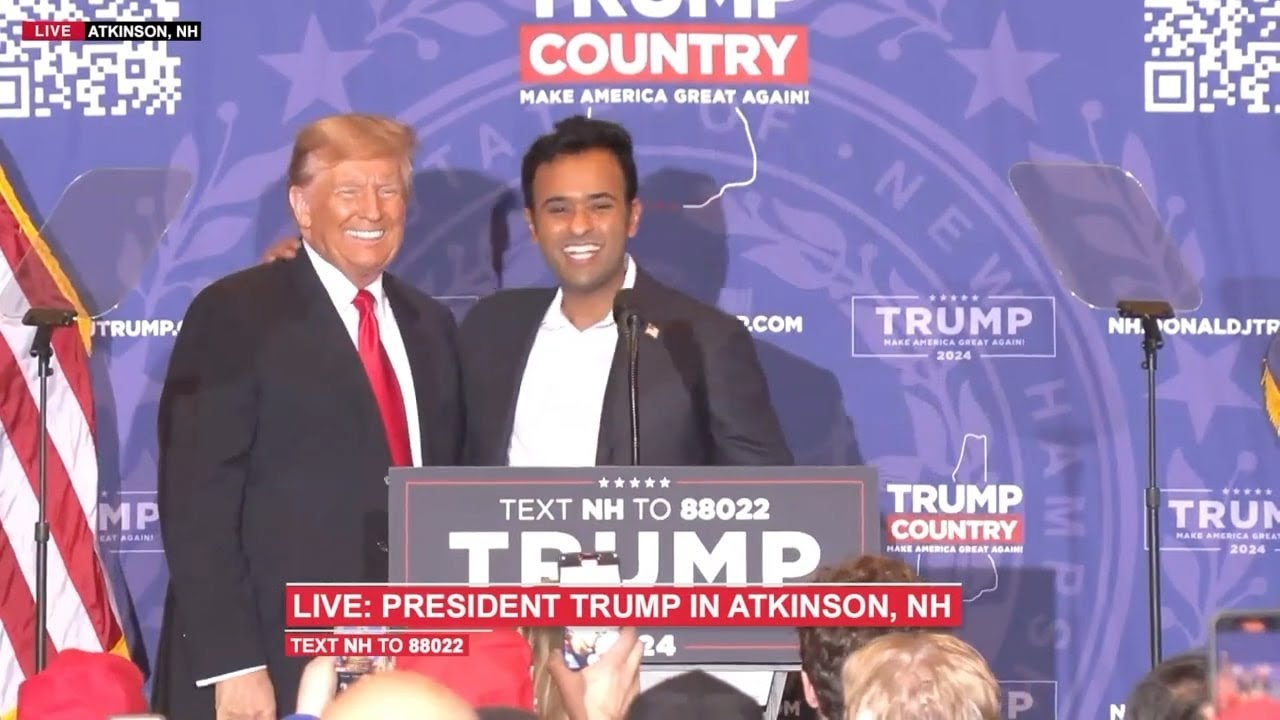 Live from New Hampshire | Trump 2024 Rally featuring Vivek Ramaswamy ...