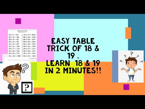 EASY TRICK TO LEARN TABLE OF 18 AND 19 IN JUST 2 MINUTES !! - YouTube