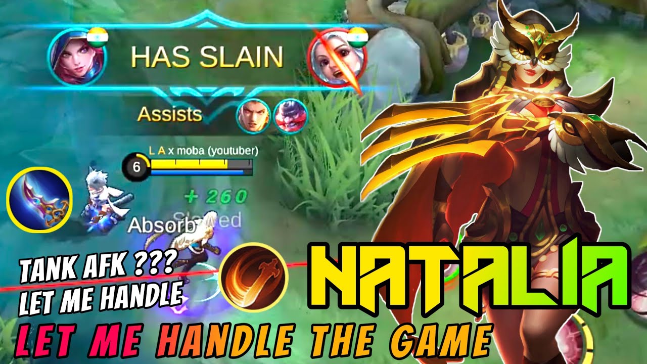 Natalia Hyper Carry Gameplay When Tank AFK | Natalia Best Op Build ...