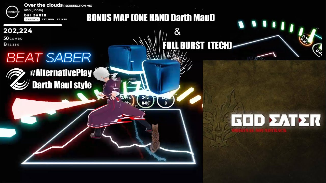 【Beat Saber】「Over the clouds ／ alan」BONUS MAP ONE HAND (DM)＆FULL BURST ...