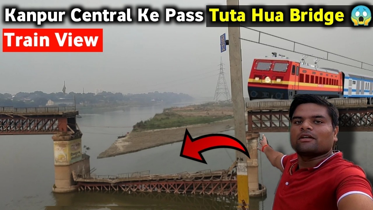 Beech Se Tuta Hua Bridge 🤯 | Train Se View | Lucknow To Kanpur - YouTube