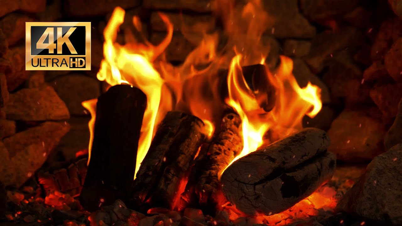Fire 4K sounds for sleeping, relaxing, ASMR sounds, Sleep music, bgm ...