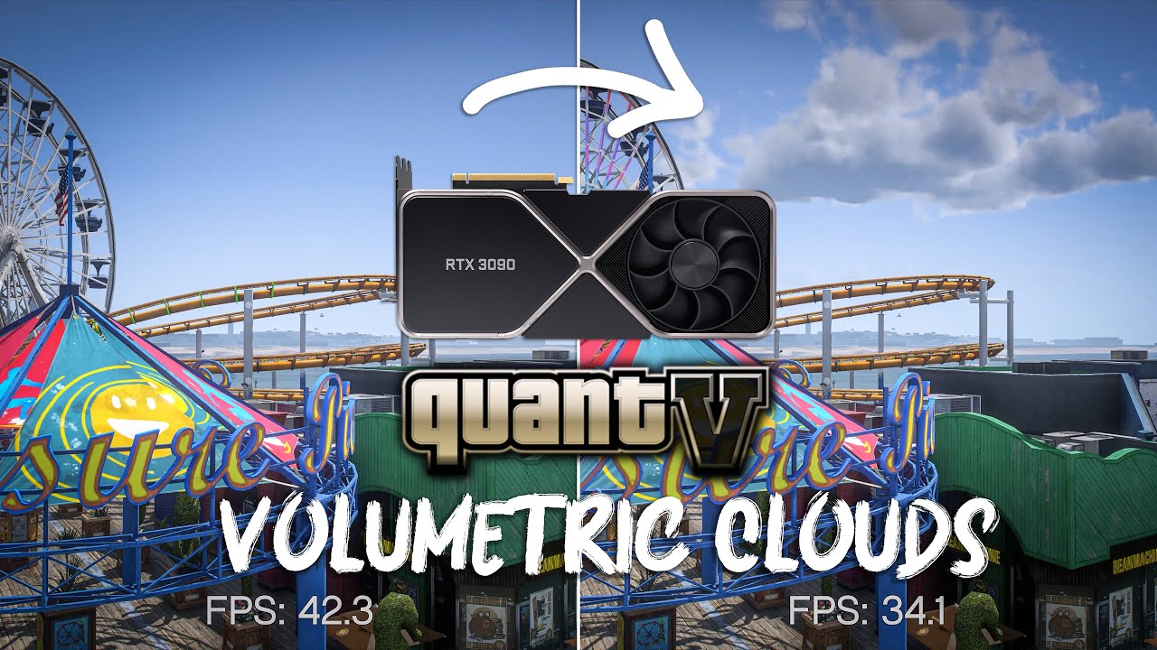 GTA 5 QuantV Volumetric Clouds FPS Benchmark Comparison [Vanilla vs ...